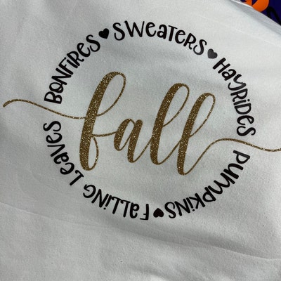 Fall SVG, Fall Word Round, Fall Circle SVG, Pumpkins, Falling Leaves ...