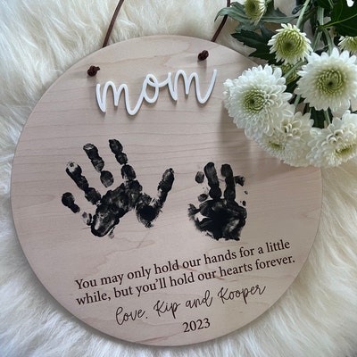DIY Handprint Sign, Personalized Handprint Sign, Hands Down Sign ...