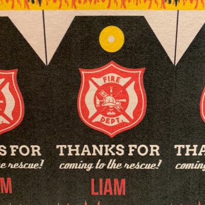 Fireman Party Favor Tags Fireman Favor Tags Printable Firefighter Party ...