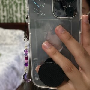 Red and Clear Beaded Cherry Phone Charm Keychain Purse Charm Accessory ...