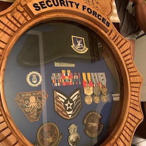 Handcrafted Air Force Skill Level Badge Shadow Box-air Force - Etsy