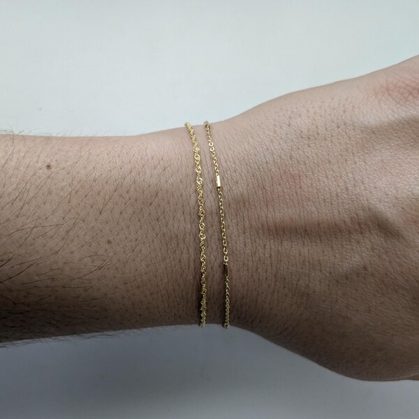 Two Delicate Bracelets Set, Dainty Bracelet Set, Two Minimalist ...