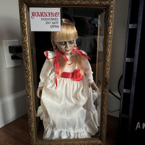 Annabelle Prop Replica Sign: Warning Positively Do Not Open (digital ...