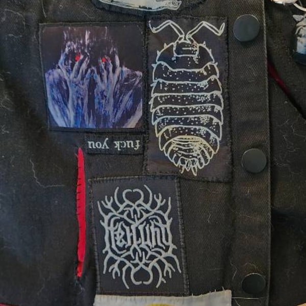 Squat Symbol Patch, Black on off White Canvas - Squatter, Anarchy Patch ...