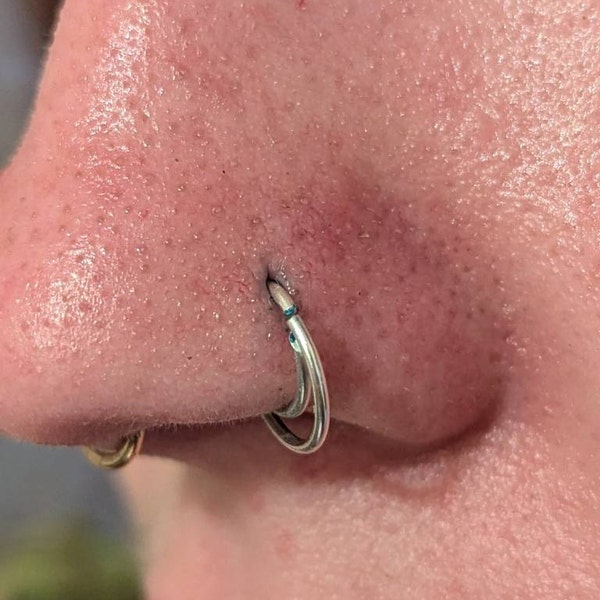 Hammered Gold Nose Ring, Snug Nose Hoop, Septum Ring 14k Gold Filled ...