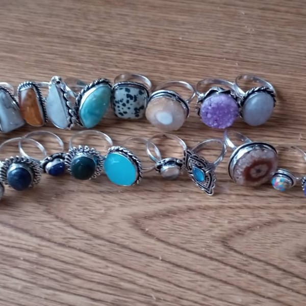 Wholesale Lot !!! Multi Gemstone Mixed Rings Wholesale Lot, 925 ...