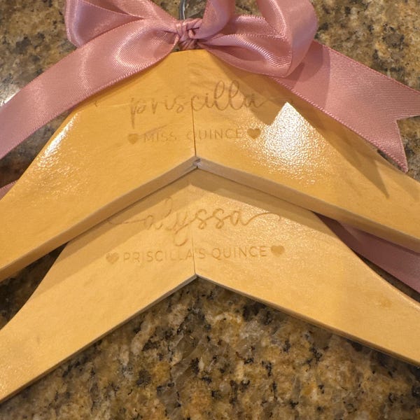 Bridal Dress Hanger, Wooden Engraved Hanger, Bridesmaid Party Hangers ...