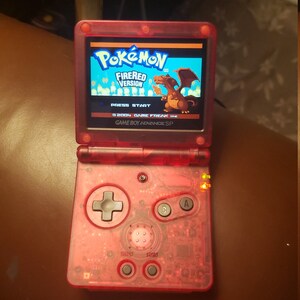 Gameboy Advance SP Transparent Clear Red IPS V2 Screen Mod | Etsy