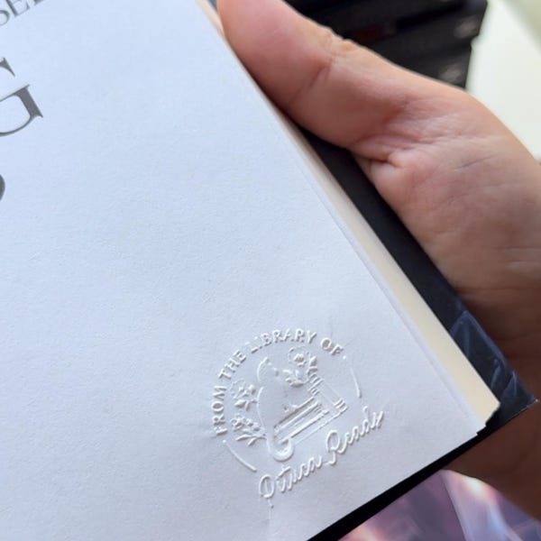 Book Embosser Book Stamp, Personalized Cat Book Stamp, From the Library ...