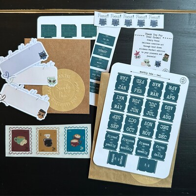 Month Tabs in Coffee Tab Stickers for Hobonichi Planners or Any Journal ...