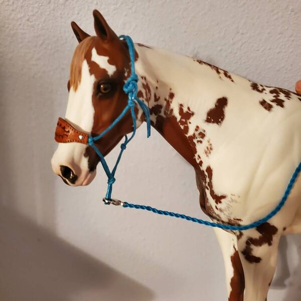 Tooled Bronc Noseband Rope Halter for Traditional Model Horses (1:9 ...