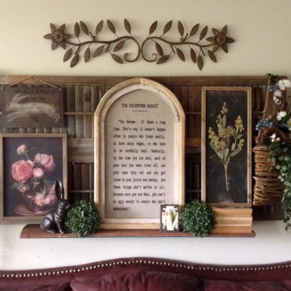 Velveteen Rabbit Wall Art | 14" X 22" | Arch Window Frame | Linen Wall ...
