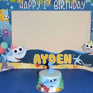 Baby Shark Photo Booth Frame, Birthday Props, Birthday Signs, Birthday ...