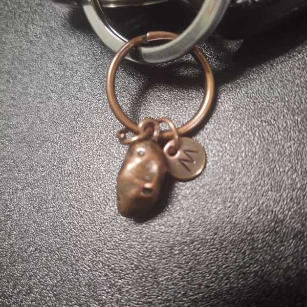 Sweet Potato Keychain SET of 2 SMALL Copper Potato Charm Keychains ...