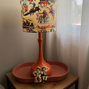 Mid Century Vintage Style Fiberglass Lamp Shade & Base Mod Pink Atomic ...