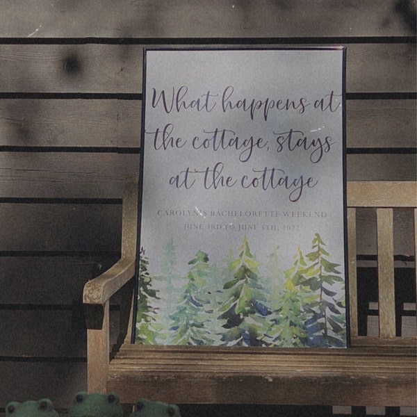 Cottage Bachelorette Weekend Welcome Sign - Flannel and Fizz ...