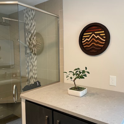 Wood Ocean Wave Art Wall Sign Rustic Beach Sunrise Scenery - Etsy