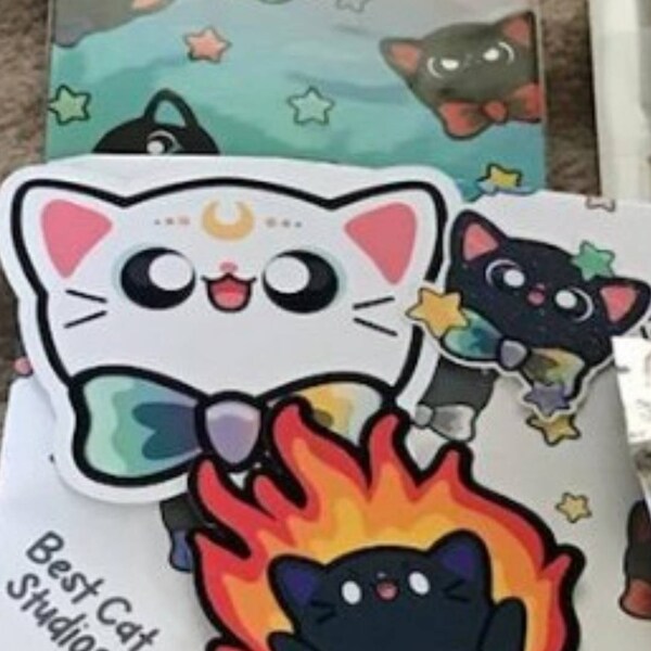 90s Nostalgia Cat Sticker Gaming Stickers Vinyl Sticker Decal for ...