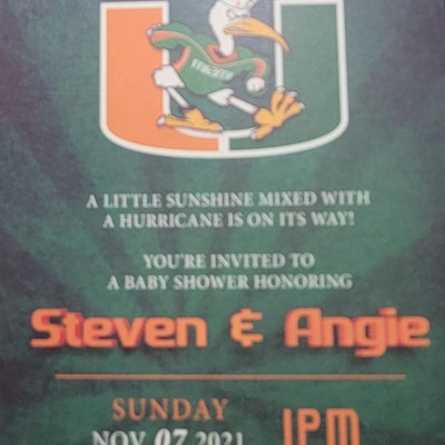 Miami Hurricanes Party Invitation University of Miami - Etsy