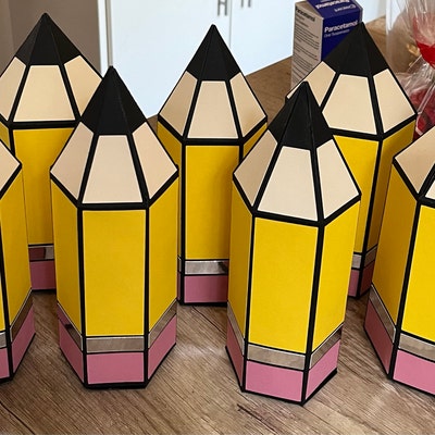 Pencil Hexagon Gift Box SVG Design - Etsy