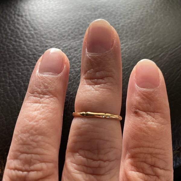 10k Gold Moon Ring, Stackable Moon Phase Filigree Ring, Celestial Ring ...