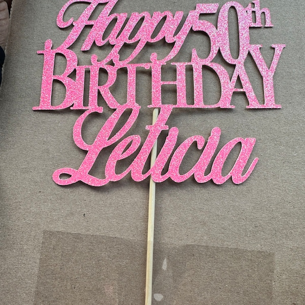 Happy 50th Birthday Topper, 50th Birthday Cake, Any Number ...