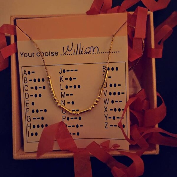 Custom Morse Code Name Necklace -hidden Message-gift for Him Her ...