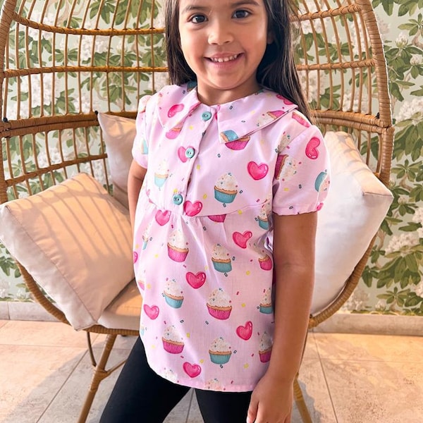 Girl Baby Girl Blouse Pattern, Girls Top Pattern, Woven Top Pattern ...