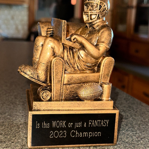 Fantasy Football Armchair Quarterback Trophy/award Free Engraving!!! - Etsy
