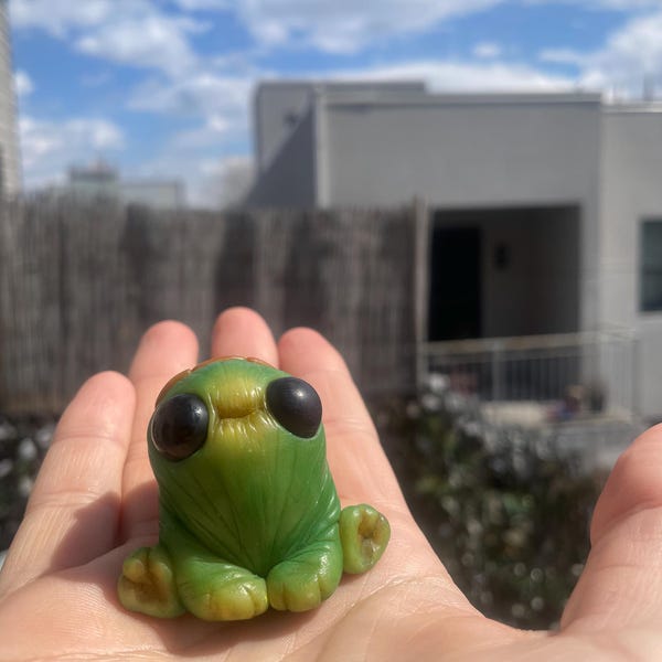 Cartoony Funny Mythical Creature, Adorable Critters Sculpture in Yellow ...