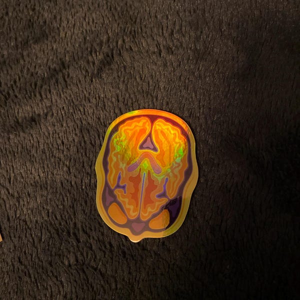 HOLOGRAPHIC Brain MRI/CT Vinyl Sticker | Anatomical Neuro Art - Etsy