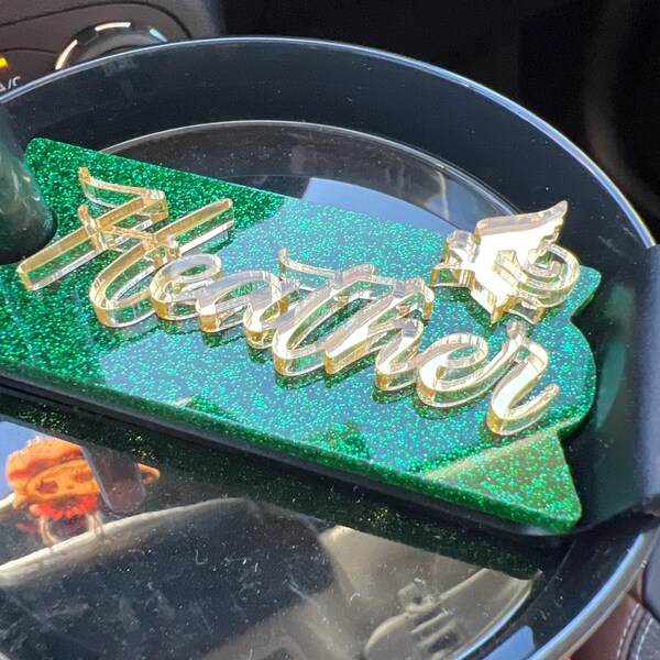 Gold Monkey Tumbler Topper | Gold Mirror on Green Glitter | Stanley ...