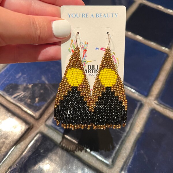 Beaded Sun Earrings, Native American Beaded Earrings, Boho Earrings ...