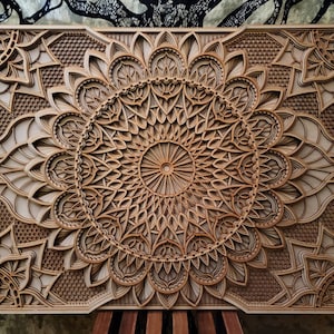 WOOD MANDALA WALL Art, Natural Finish Wooden Home Decor, Housewarming ...