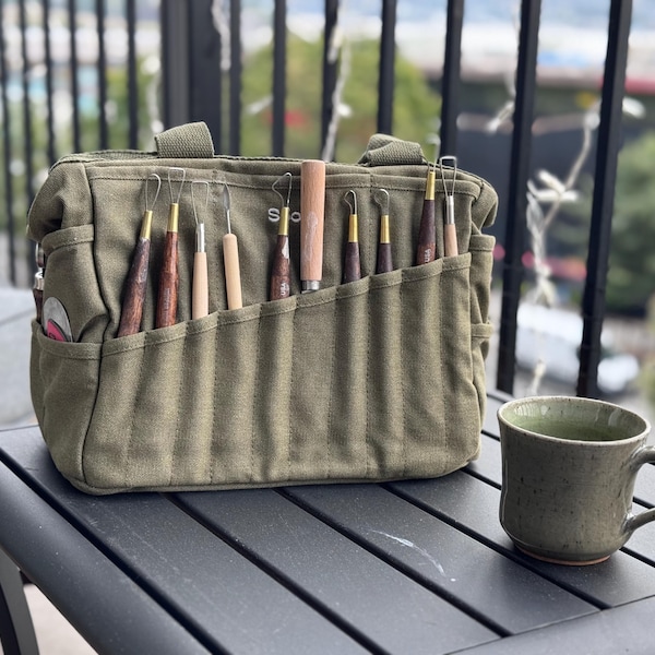 Graphite Soolla® Studio Bag, 1 Pottery Tool Bag & Art Supplies ...
