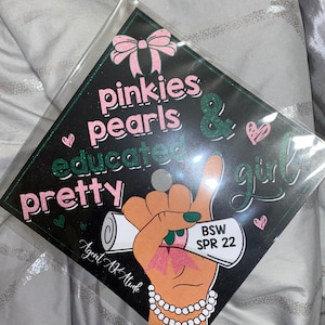 Pinkie Pearl and Educated Pretty Girls Grad Cap Topper, AKA Graduation ...
