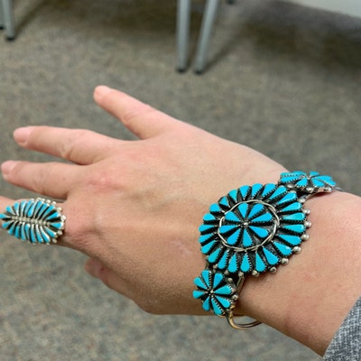 Native American Vintage Elvis Nelson Navajo Green Turquoise Kokopelli ...