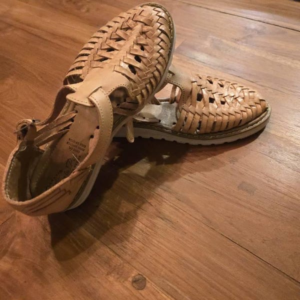 Lace up Mexican Huarache. Leather Solid Color Shoes. Men’s Mexican ...