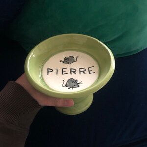 Cat Food Saucer / Small Small / for Moist Cat Food / Mouse Pattern ...