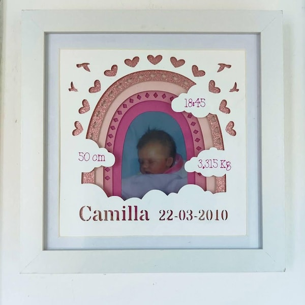 3D Baby Stats Shadow Box for Kids, Baby Birth Shadow Box, Custom Name ...
