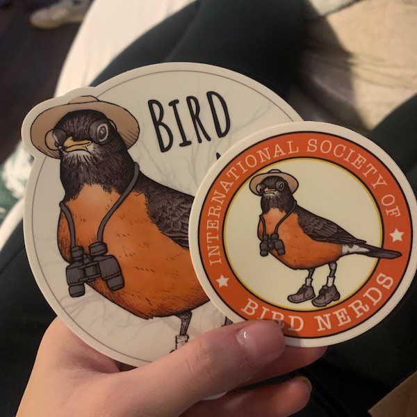 Bird Nerd Vinyl Sticker. Birding Bumper Sticker. Bird Lover Water ...