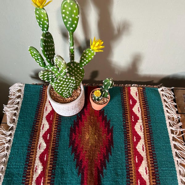 Woven Wool Table Rugs, Choose Your Color 20" X 10" Boho Aztec House ...