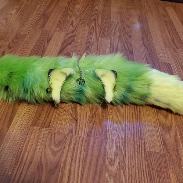 Ivory and Blonde Cat Tail Cosplay Tail Faux Fur Tail Hand Made Tail ...