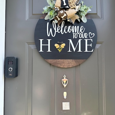Front Door Decor, We Open Our Home With Love and Grace, Christian Door ...