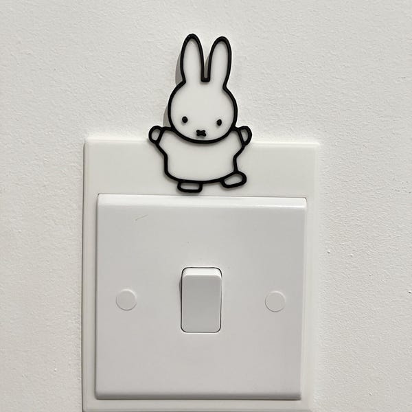 Cute Bunny Rabbit Custom Lightswitch Cover | Multiple Colours! | DIY ...