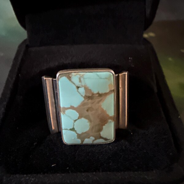 Beth Dutton Inspired Turquoise and Sterling Silver Large Statement Ring ...