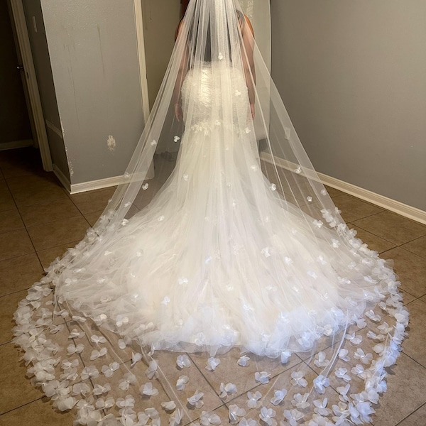 Floral Lace Wedding Veil,beaded Wedding Veil,cathedral Veil,sequin Veil ...