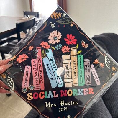 Custom Social Worker Graduation Cap Topper, Personalized Grad Cap ...