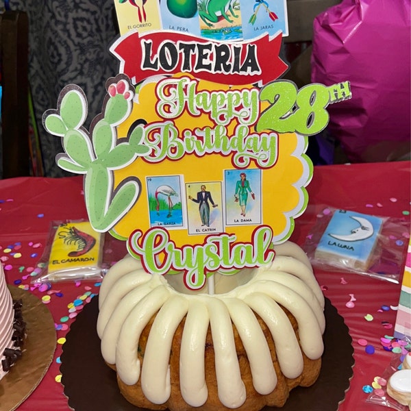Loteria Mexicana Cake Topper, Mexican Lottery Theme Birthday, the Lady ...
