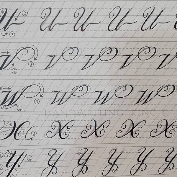 Calligraphy Practice Sheet - Uppercase 'A-Z' - Etsy